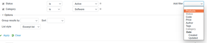 Queries and filters | RedmineUP Help | Products plugin documentation
